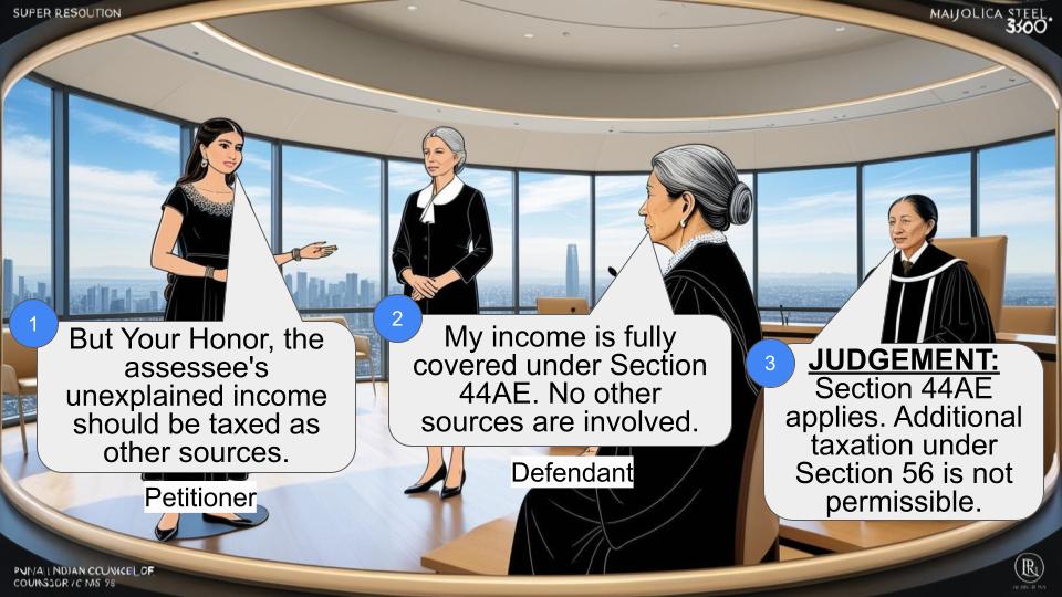 Income under Section 44AE can't be taxed as 'other sources' under Sect